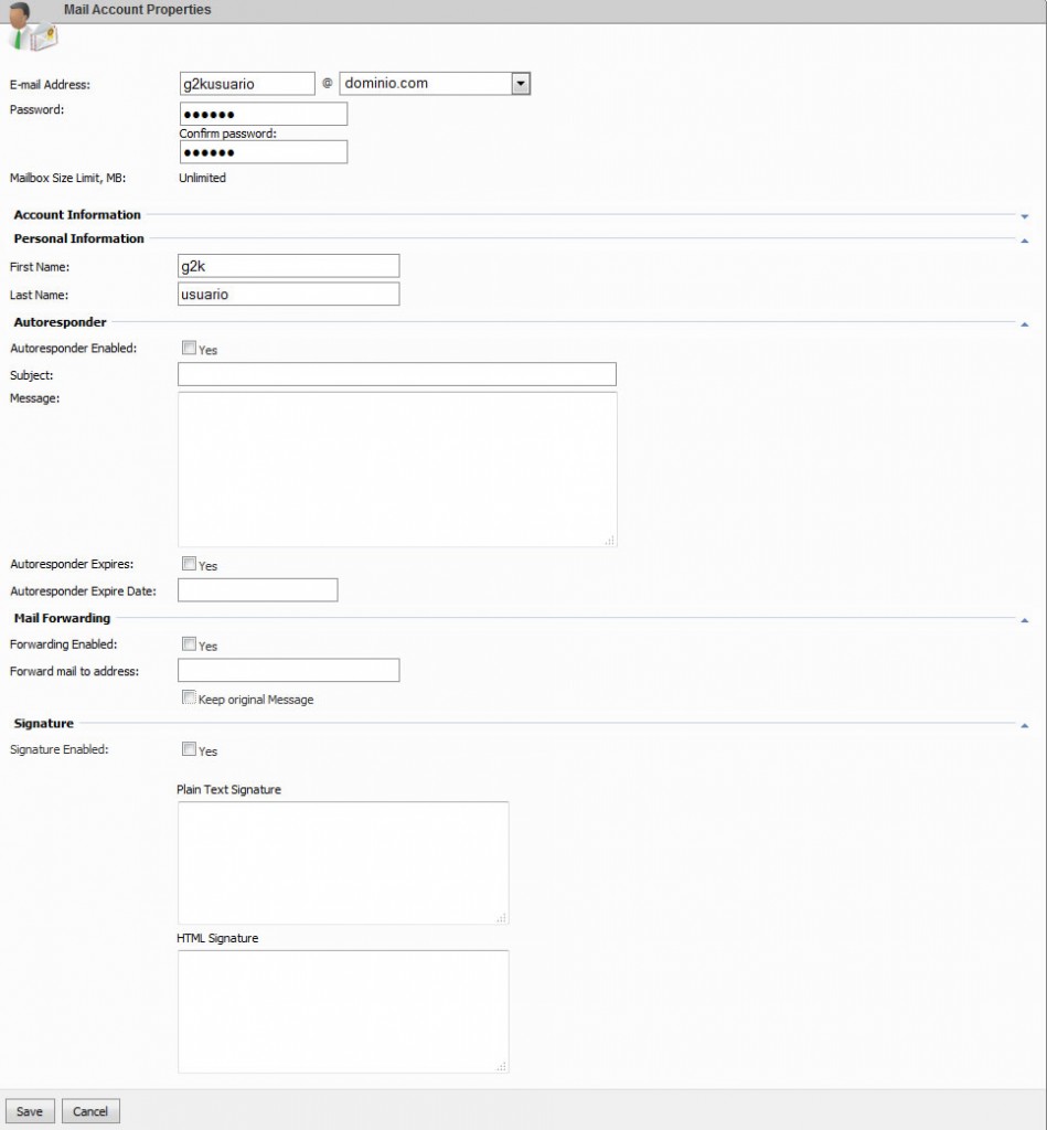 Crear cuenta de correo – Panel de Control Windows | Ayuda y Tutoriales